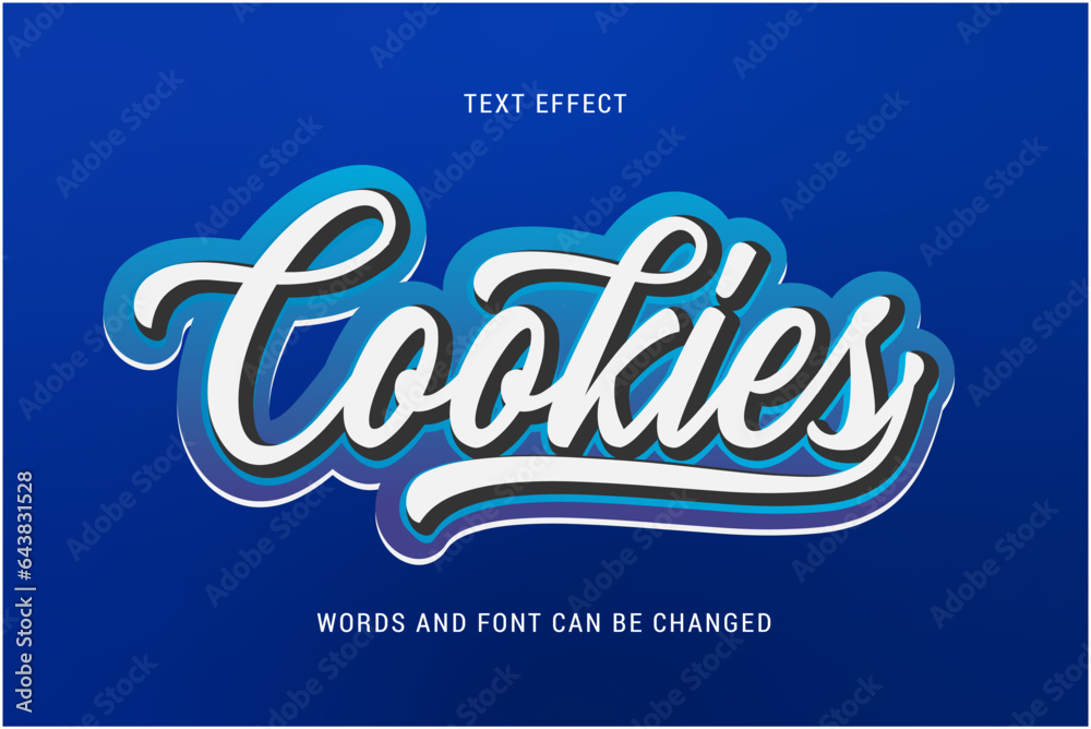 cookies text effect editable eps cc Stock Vector | Adobe Stock