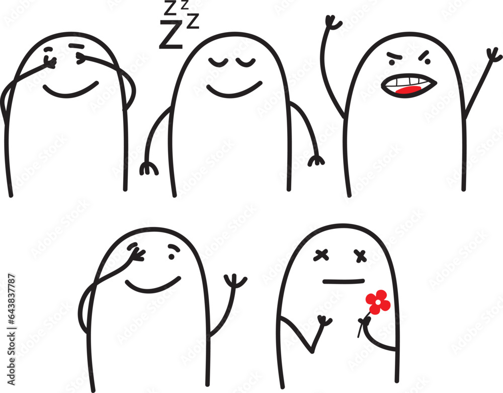 Thumb man. Hiding, sleeping, dead. Charcter emotional. New set of ...