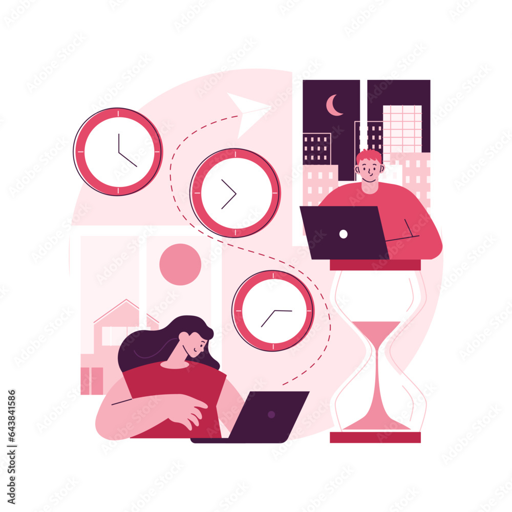 Time zones abstract concept vector illustration. Time standard ...