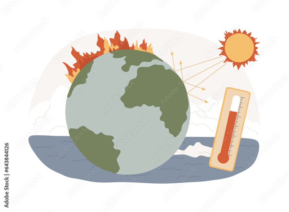 Global warming isolated concept vector illustration. Environmental ...