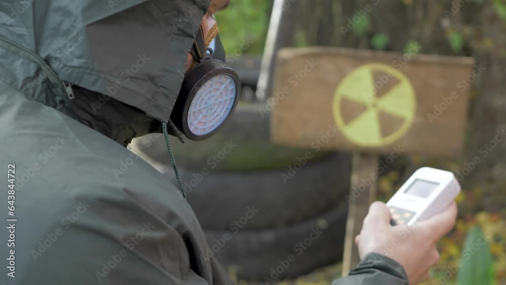 Use radiation geiger counter, checks level of radiation. Yellow danger ...
