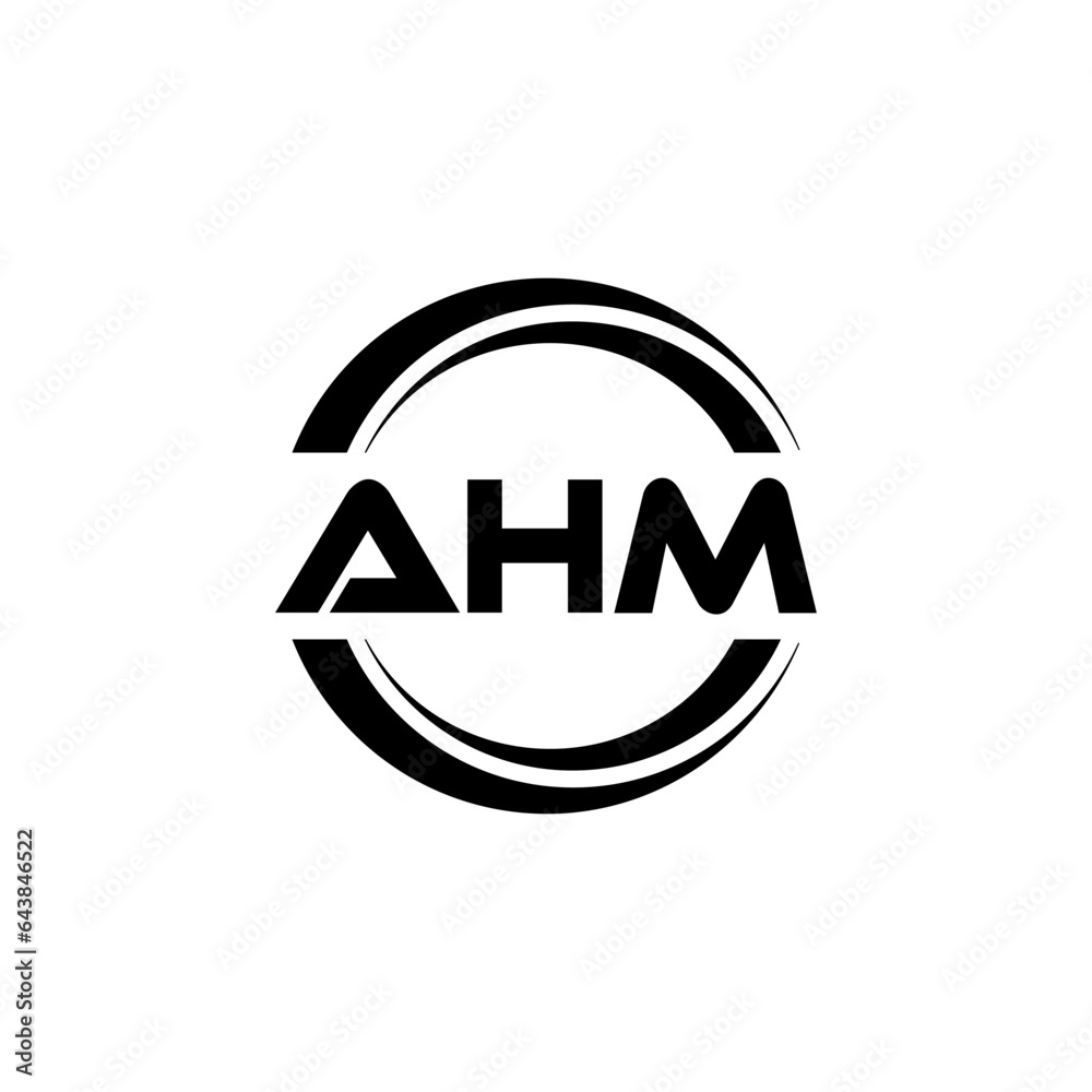 Vecteur Stock AHM letter logo design with white background in ...