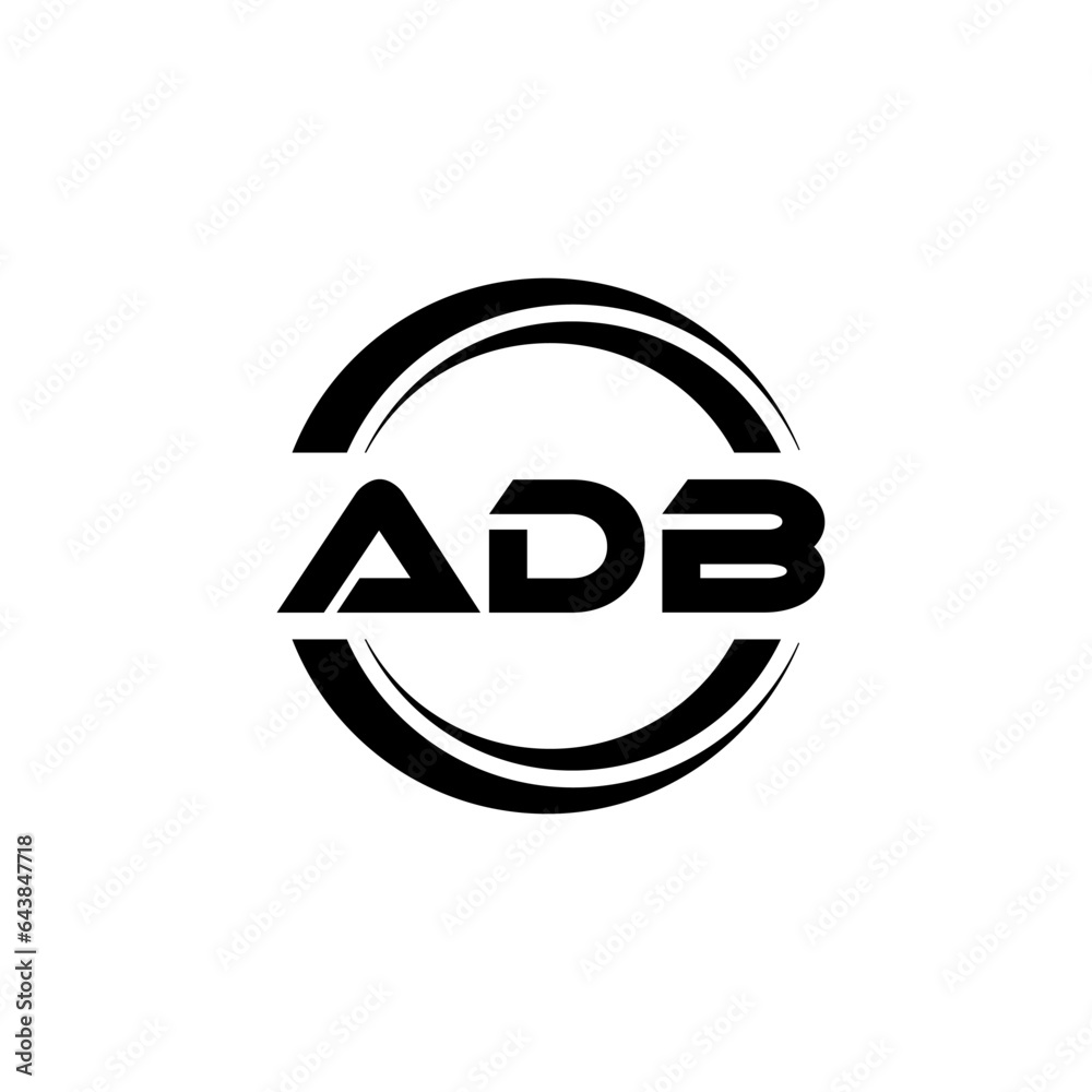 ADB letter logo design with white background in illustrator, vector ...