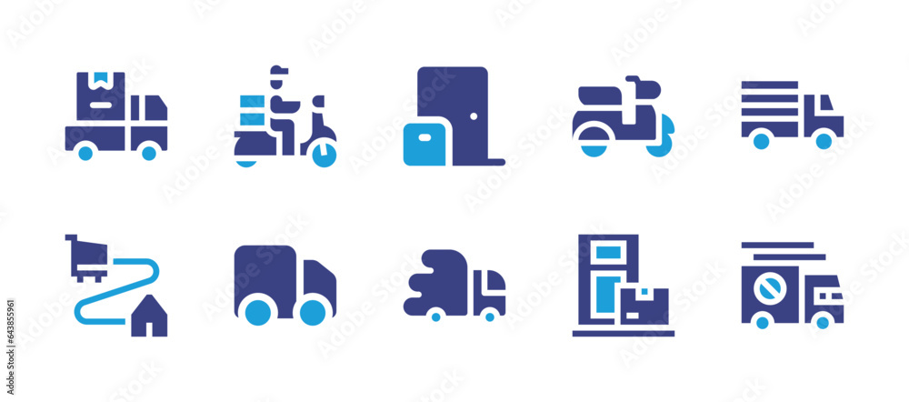 Vetor de Delivery icon set. Duotone color. Vector illustration ...