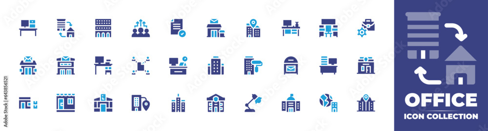 Office icon collection. Duotone color. Vector and transparent ...