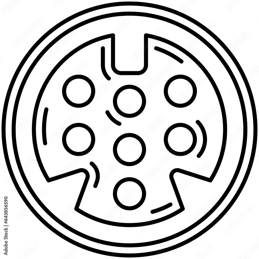 PS2 Port Outline Icon Stock Vector | Adobe Stock