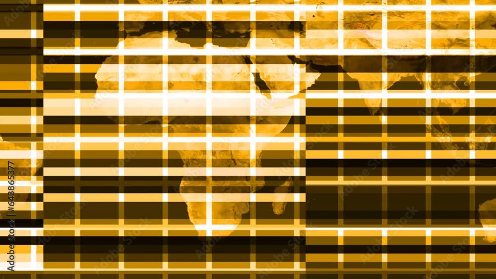 Animated 3D earth map with geometric wavy futuristic news background ...