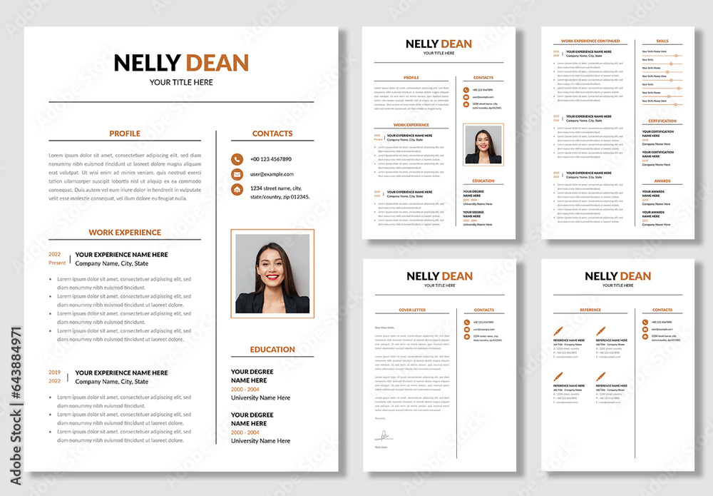 Business Resume Template Stock Template | Adobe Stock