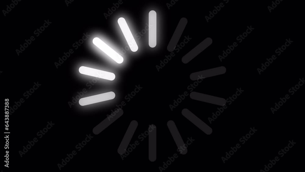 Loading Circle Video with Glow. Loading Animation on Transparent ...