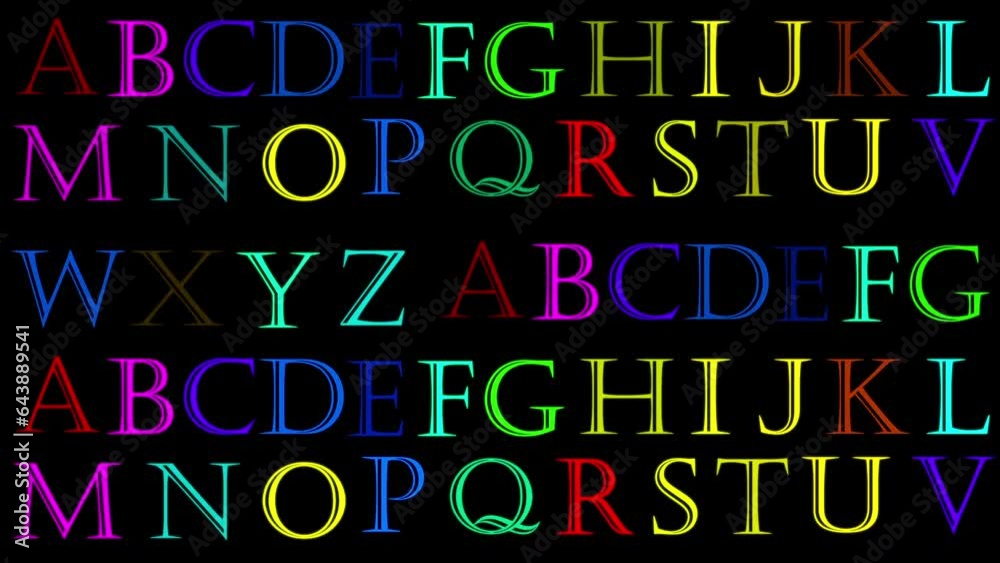 Alphabet colorful animation A to Z in 4k high resolution. Alphabet, A ...