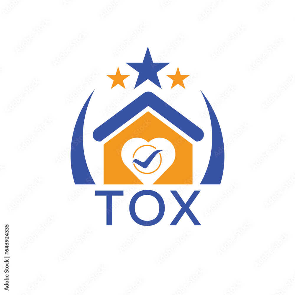 TOX House logo Letter logo and star icon. Blue vector image on white ...
