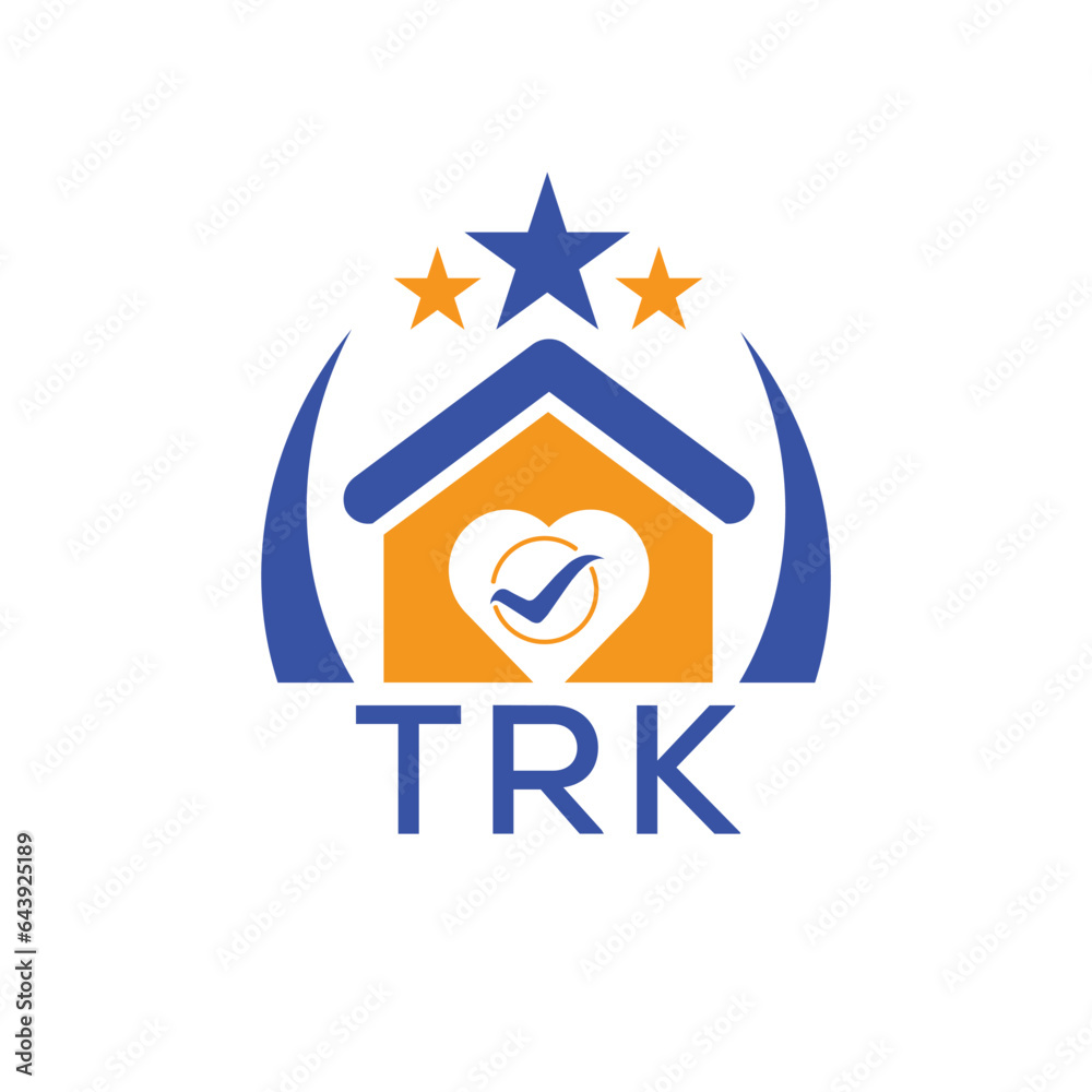 TRK House logo Letter logo and star icon. Blue vector image on white ...