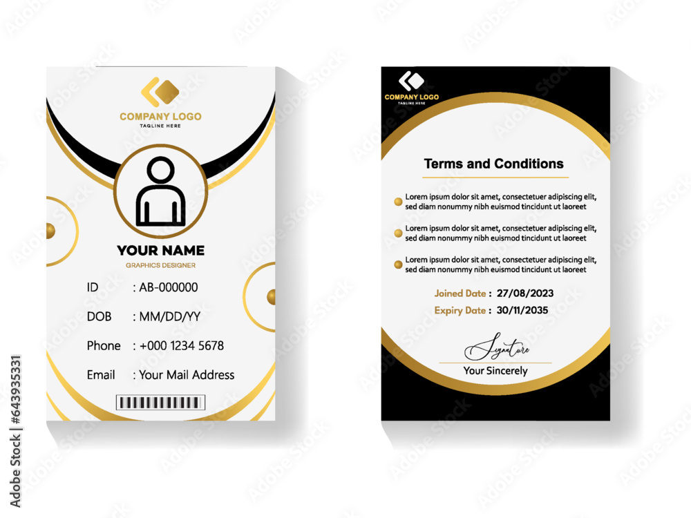 vector abstract id,badge template,corporate id card,office id card ...