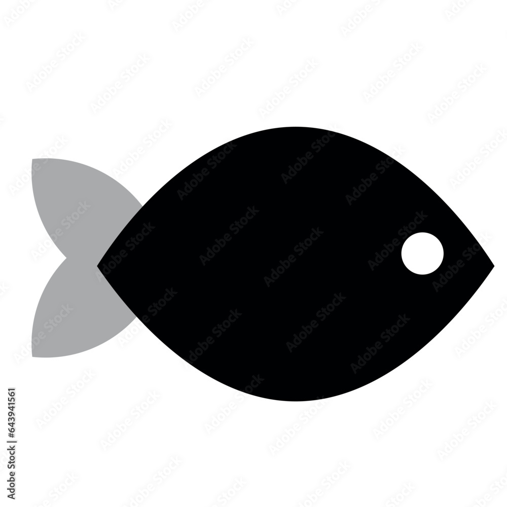 Fish icon, Seafood symbol, Marine life illustration, Fishing emblem ...
