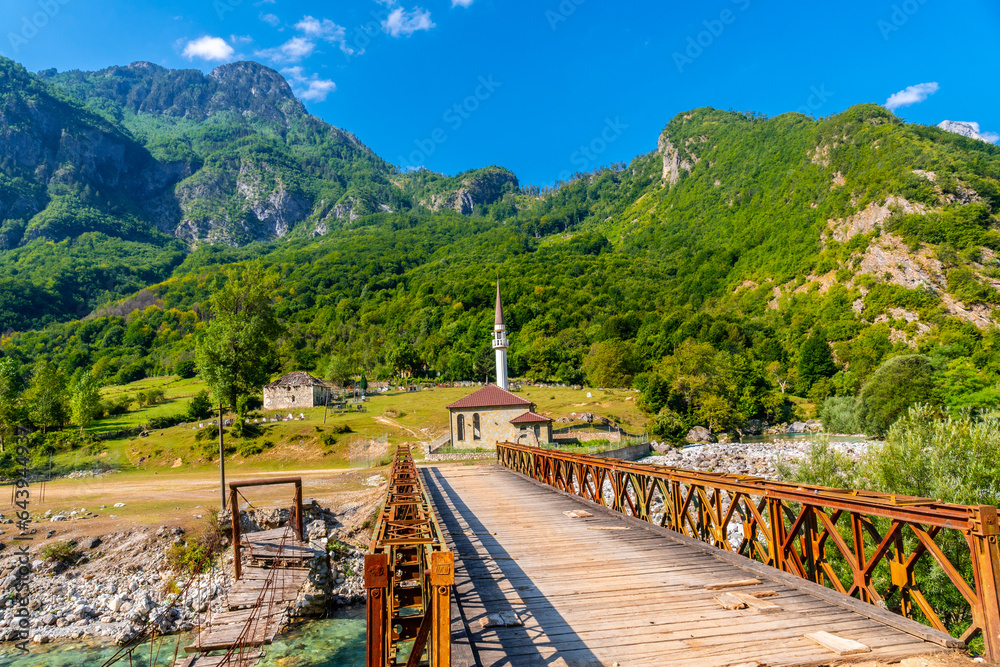 Small mosque in Dragobi in the Valbona valley, Theth national park ...