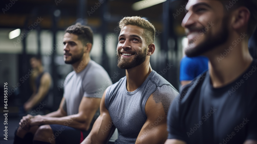 Portrait of athletically built men in a gym Stock Photo | Adobe Stock
