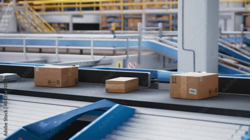 Vídeo do Stock: Locked Follow Footage with Online Order Parcels, Cardboard Boxes and Packages ...