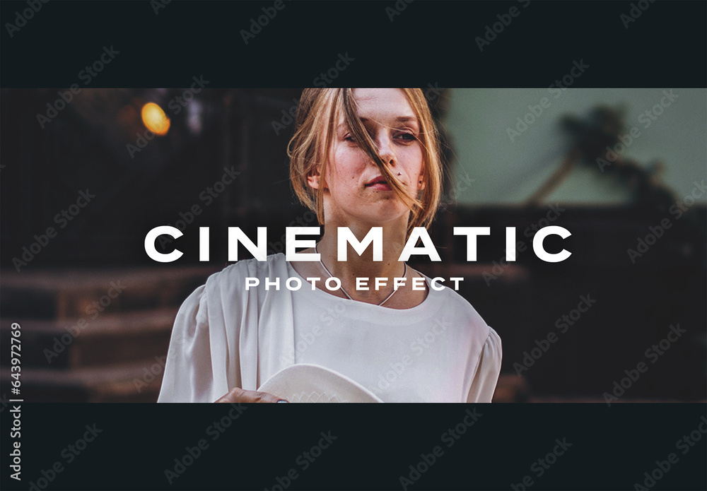 Cinematic Photo Effect Mockup Template Paper Texture Overlay Print ...