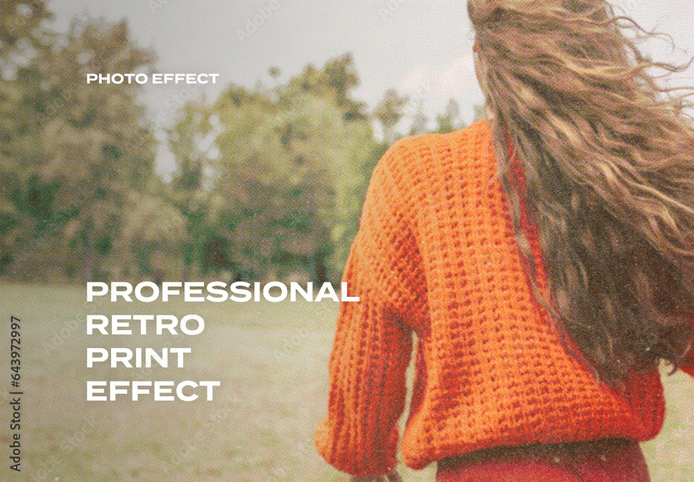 Film Retro PrintOverlay Photo Effect Mockup Template Paper Texture ...