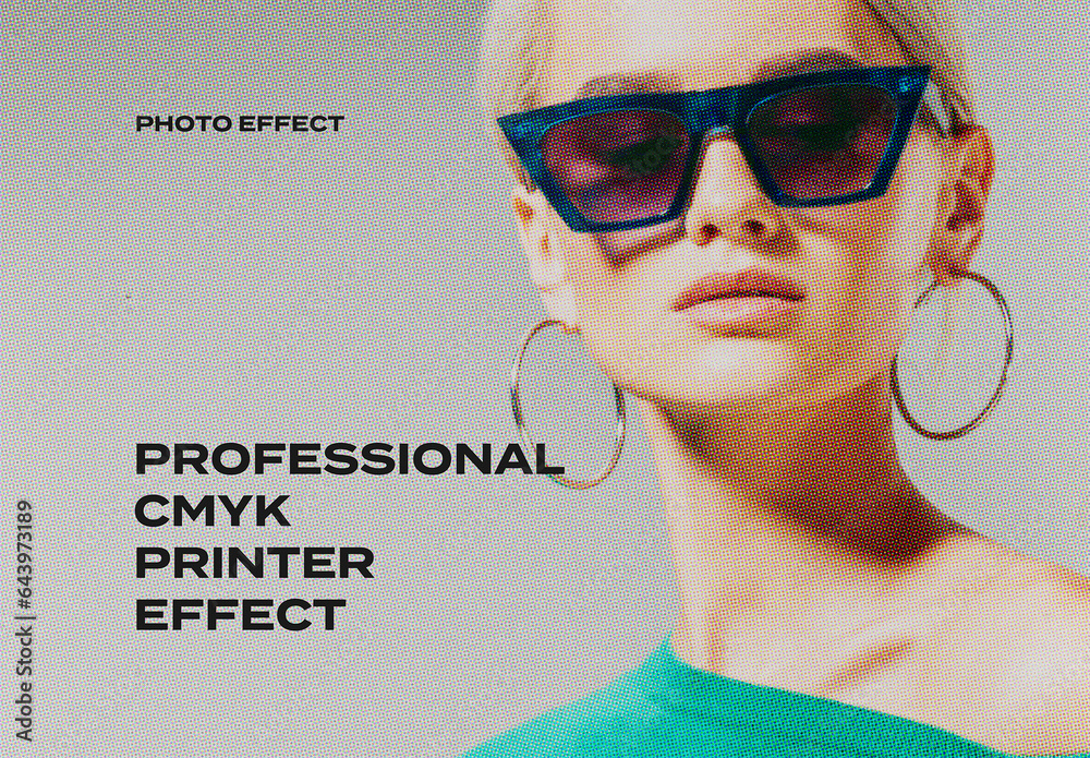 CMYK Printer Photo Effect Mockup Template Paper Texture Overlay Print ...