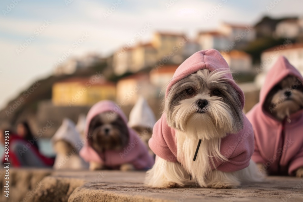 Photography in the style of pensive portraiture of a funny shih tzu ...