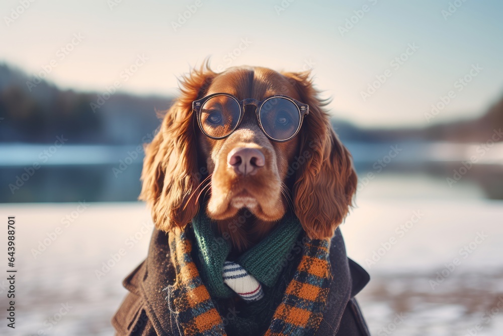 Foto de Close-up portrait photography of a cute cocker spaniel sitting ...
