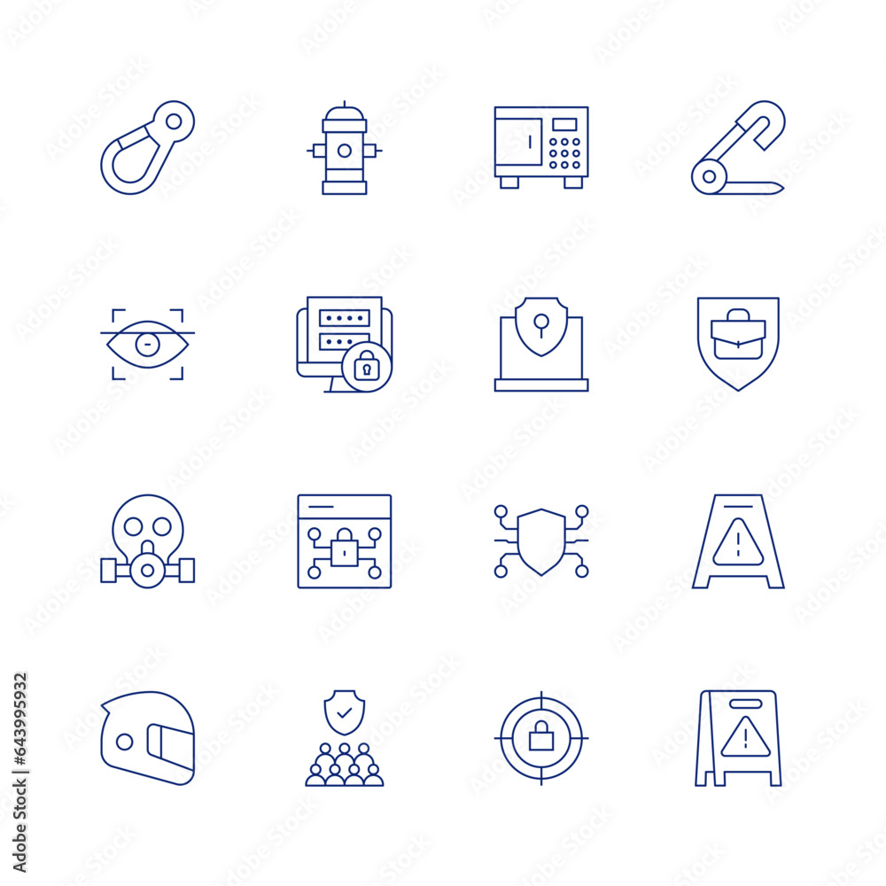 Safety line icon set on transparent background with editable stroke ...