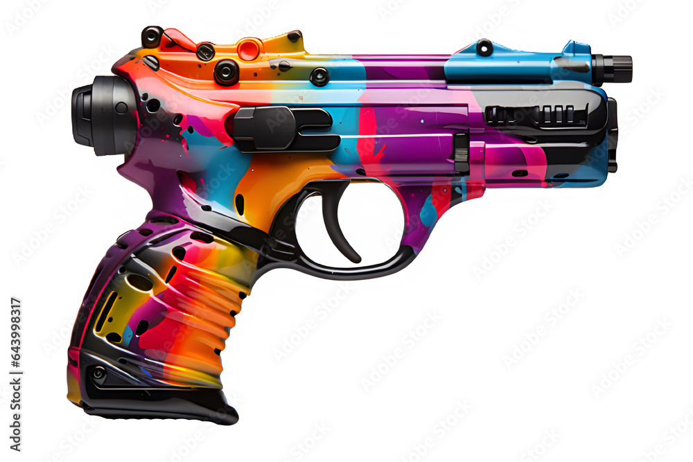 colorful replica gun isolated on white background ,toy gun cut out png ...