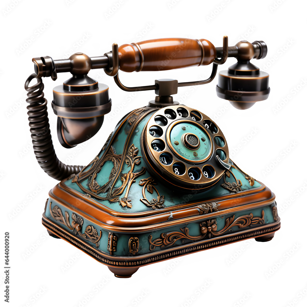 vintage home phone isolated on white background ,retro landline ...