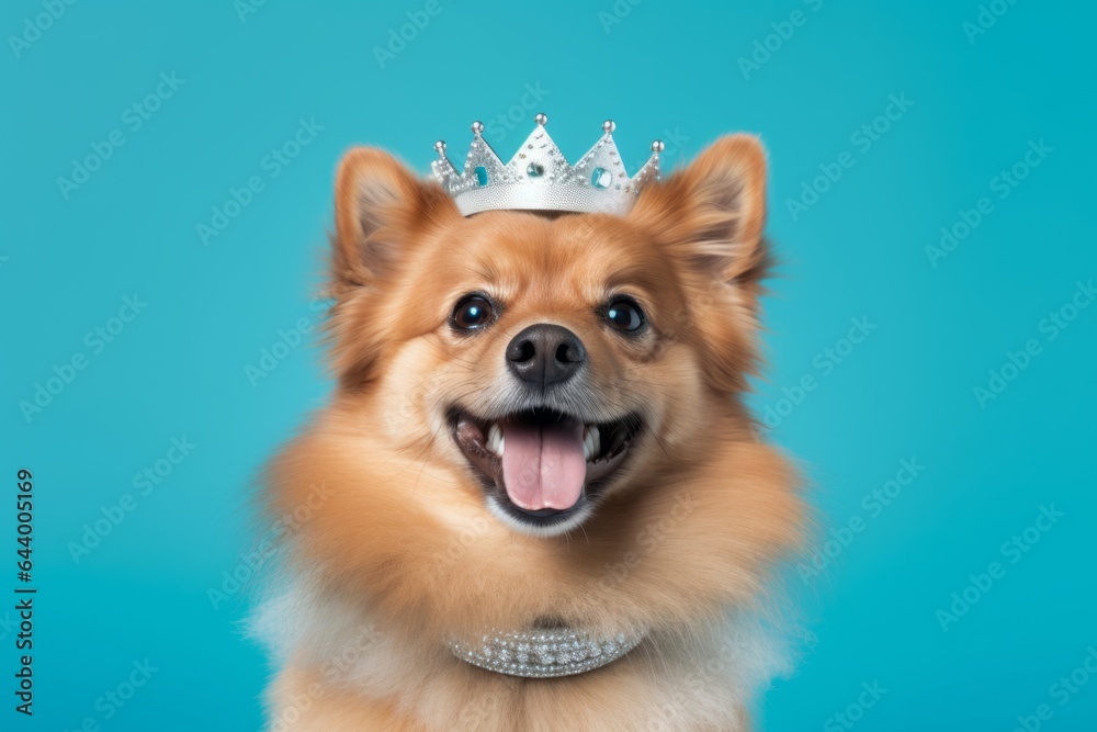 Environmental portrait photography of a cute finnish spitz chewing ...