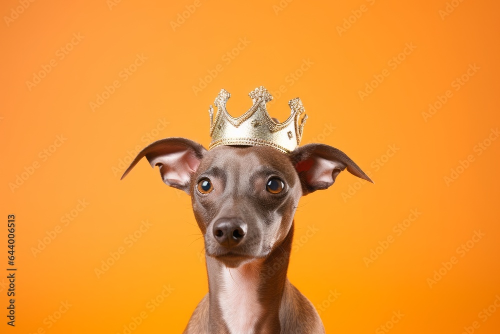 Group portrait photography of a funny italian greyhound dog licking ...