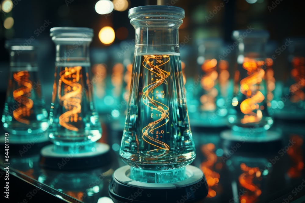 Medical Lab With Test Tubes And Equipment, Generative AI Stock ...