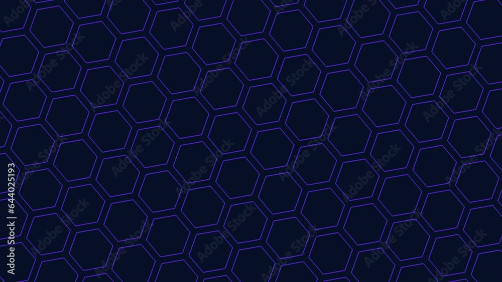 Symmetrical grid of overlapping hexagonal shapes in dark blue forms a ...