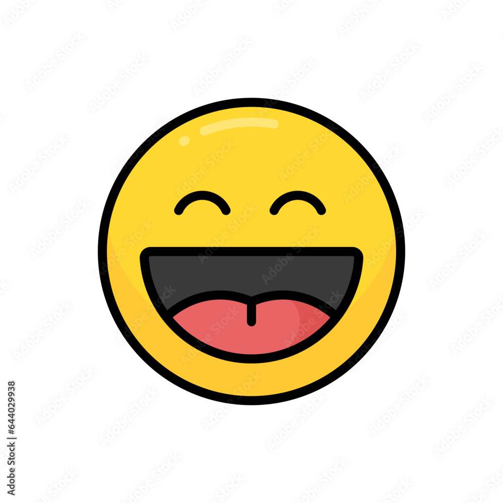 Cute Laughing Face Expression Cartoon Vector Icon Illustration ...