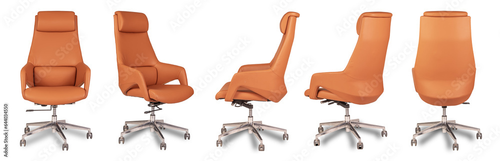 Executive office chair different view on transparent png with no ...