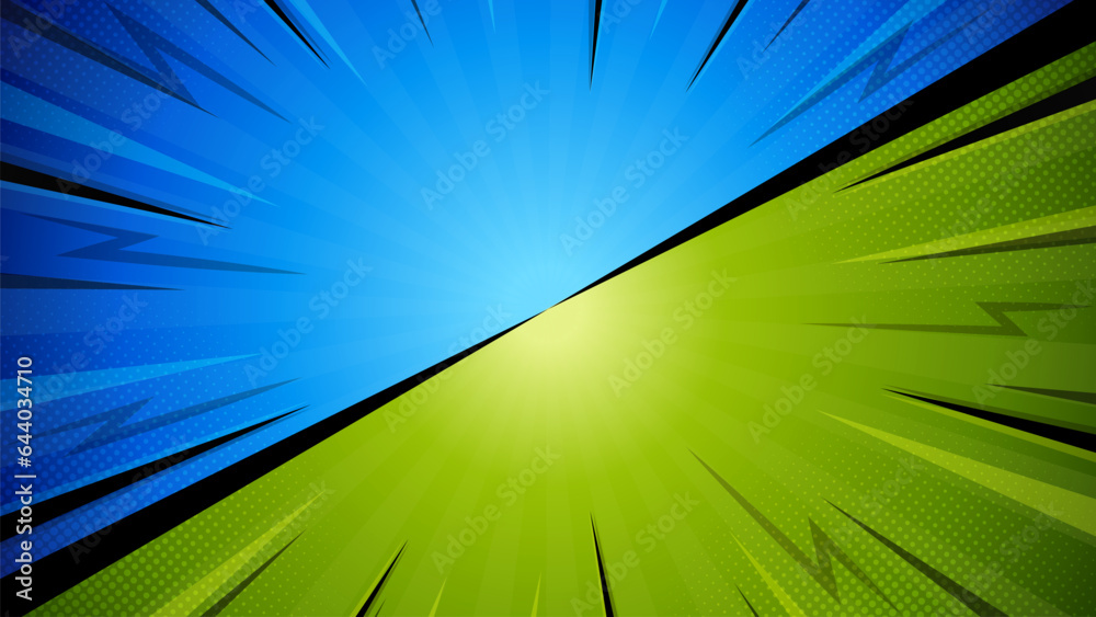 Flat versus comic style background. Before and after background ...