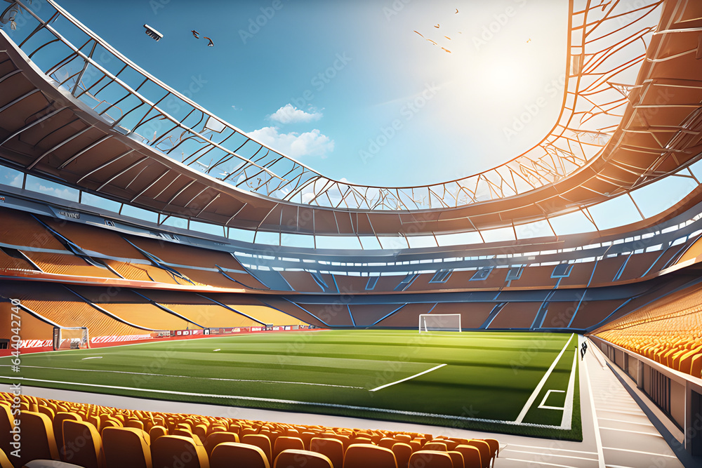 football stadium with sunshine web page PPT wallpaper background ...