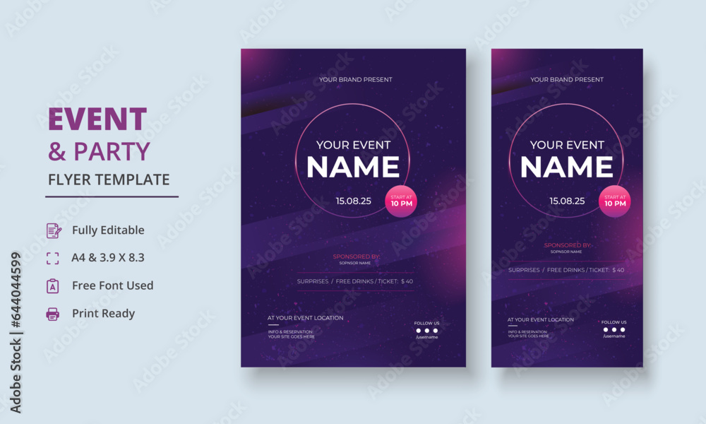 Multipurpose Event Flyer, Multipurpose Party Flyer, Event Roll Up ...