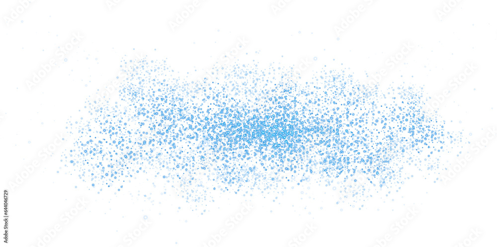 Blue scattering of small particles of sugar crystals, flying salt, top ...