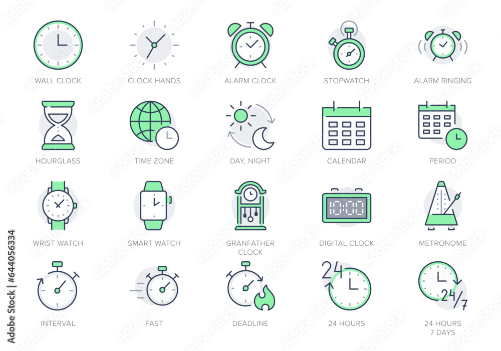 Time line icons. Vector illustration include icon - calendar, hourglass ...