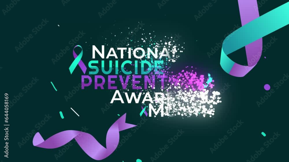 National Suicide Prevention Awareness Month on animated background for ...