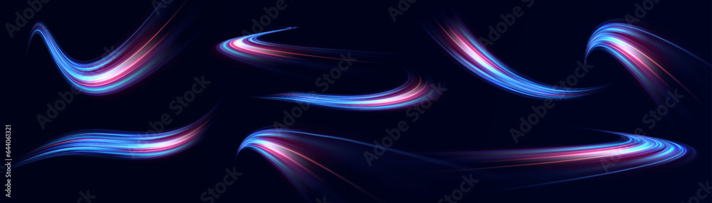 Blue glowing shiny speed lines effect vector background. Glowing speed ...