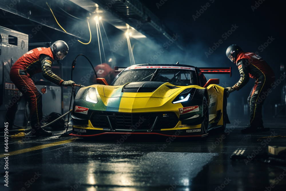 Generative ai pit crew ready as team's race car arrives pit lane for ...