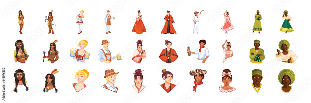 Vector cultural diversity Character isolated illustration Stock Vector ...