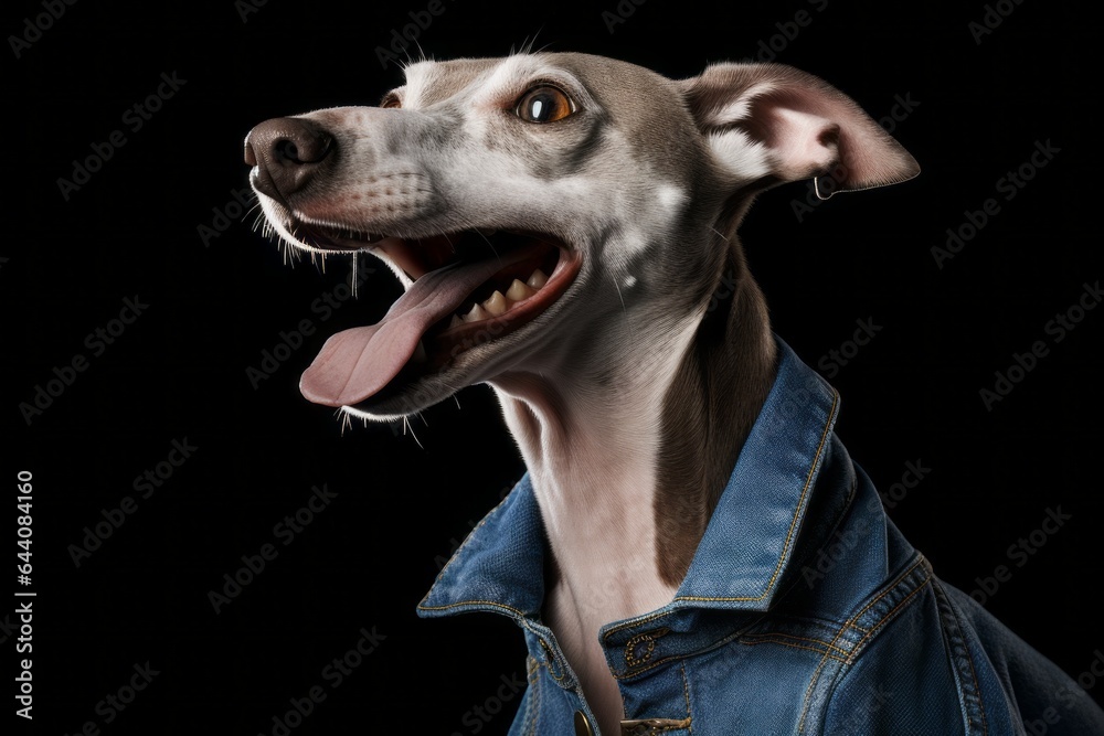Medium shot portrait photography of a smiling italian greyhound dog ...