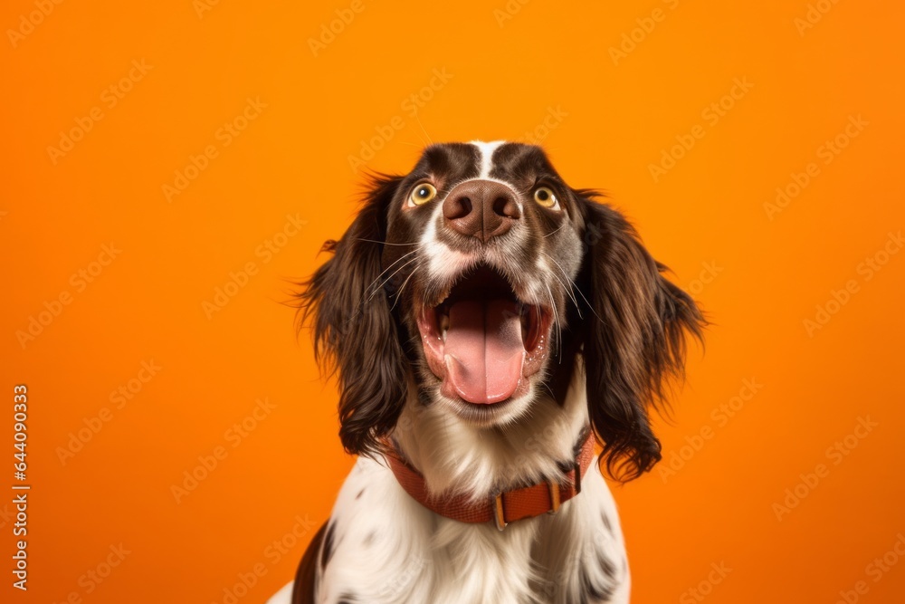 Medium shot portrait photography of a smiling english springer spaniel ...
