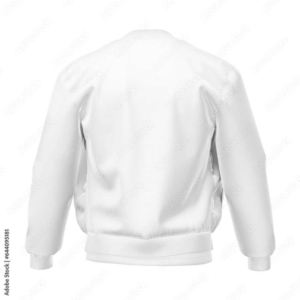 A White Bomber Jacket Back View Mockup Isolated on a White Background ...
