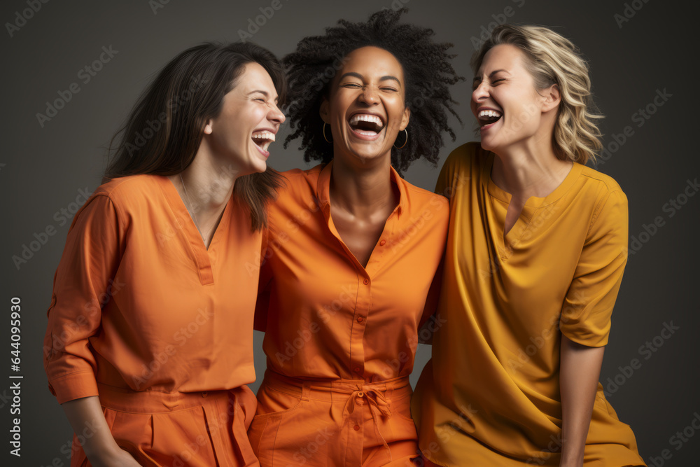 Women together laughing. A group of friends. Joy. Catching up. Relaxing ...