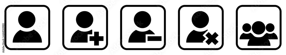 Peoples, User Interface Icons. Black and White line art style, editable ...