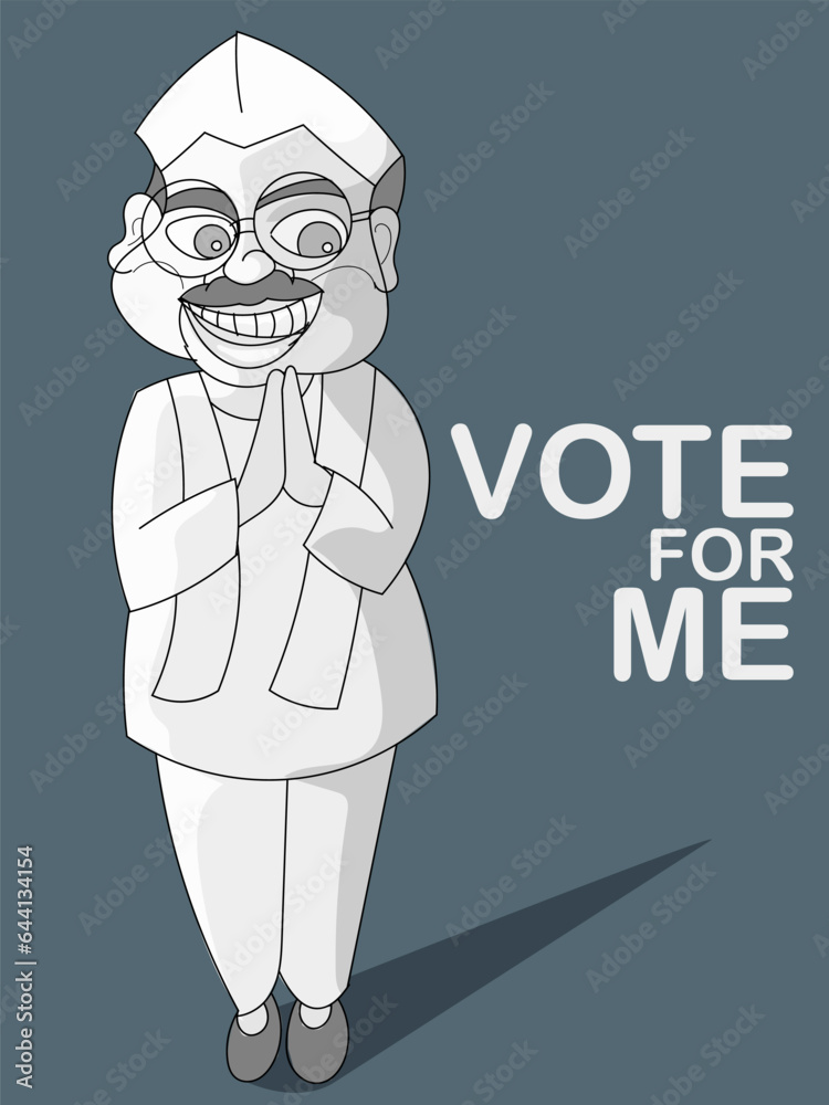 Indian politician cartoonish character vector illustration. Stock ...
